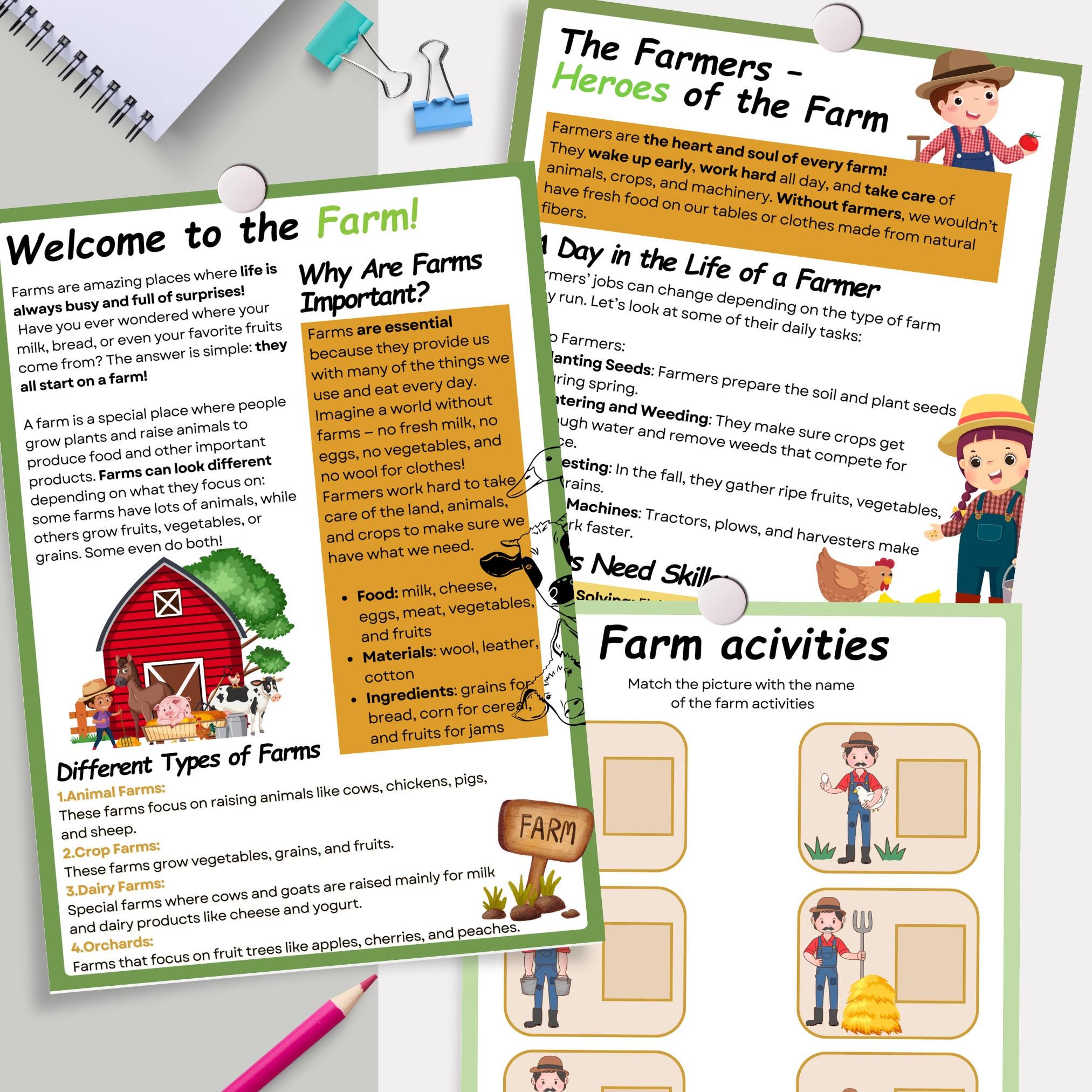 Farm Unit Study Printable for Kids | Farm Animals Activities ...