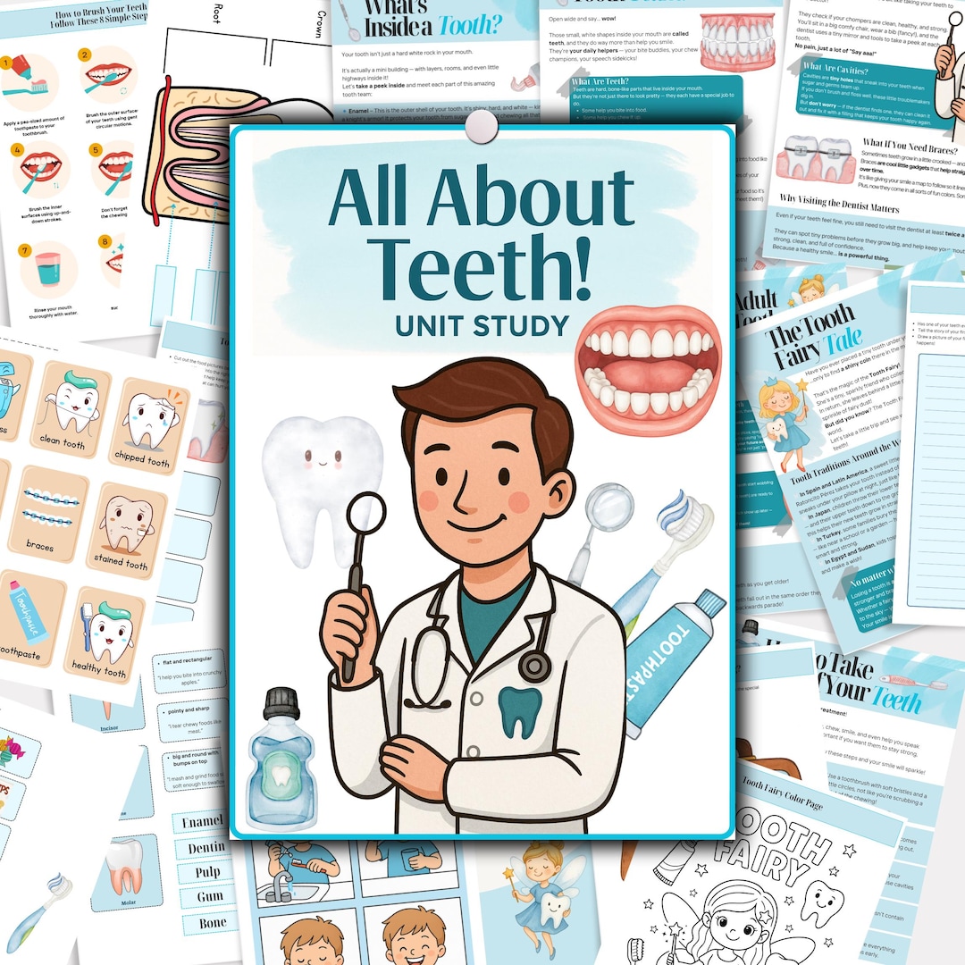 Dental Health Unit Study | Learn About Teeth, Tooth Fairy & Brushing ...