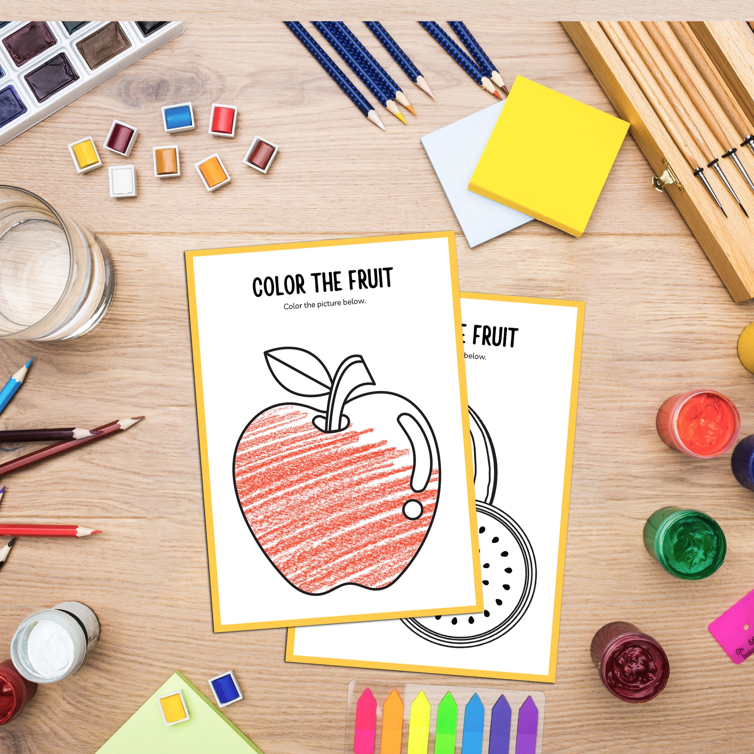 Fruits Printable Busy Book, Coloring Pages & Learning Binder for Kids ...