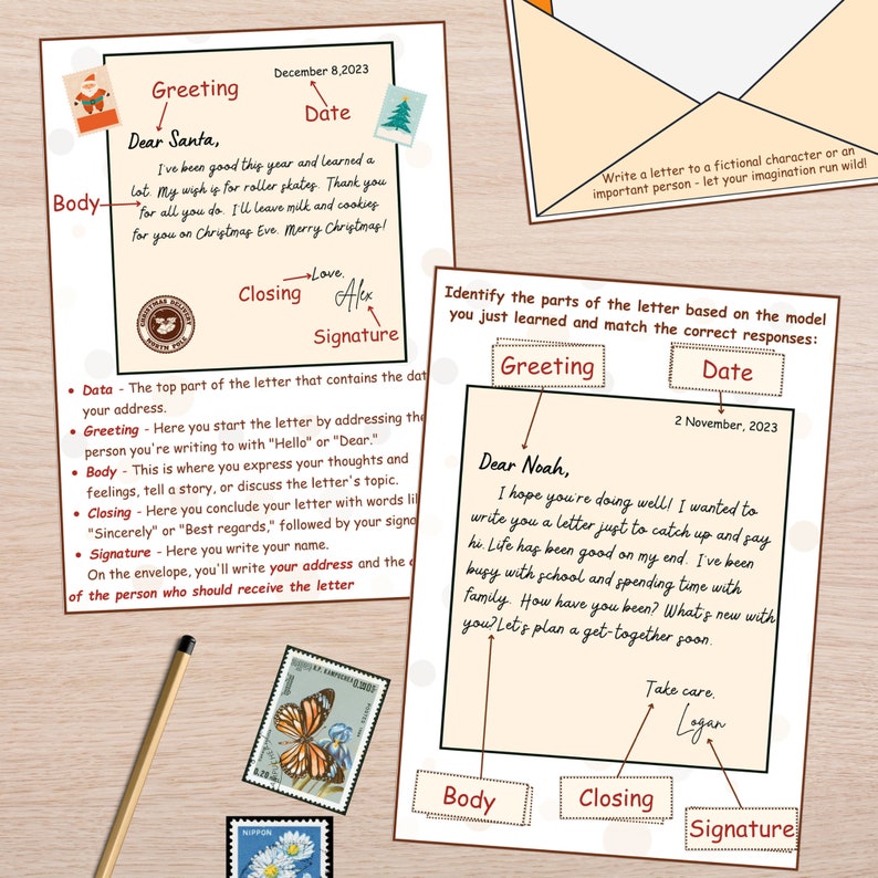 How to Write a Letter Kids Learning Kit, Activity Lesson, Life Skill ...