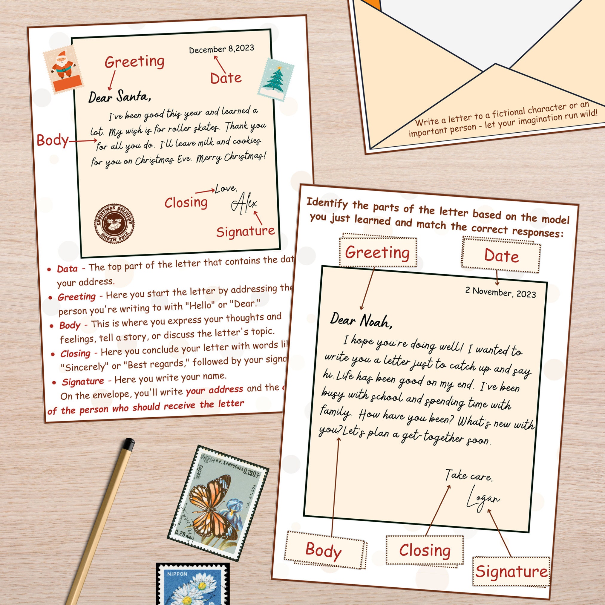 How to Write a Letter Kids Learning Kit, Activity Lesson, Life Skill ...