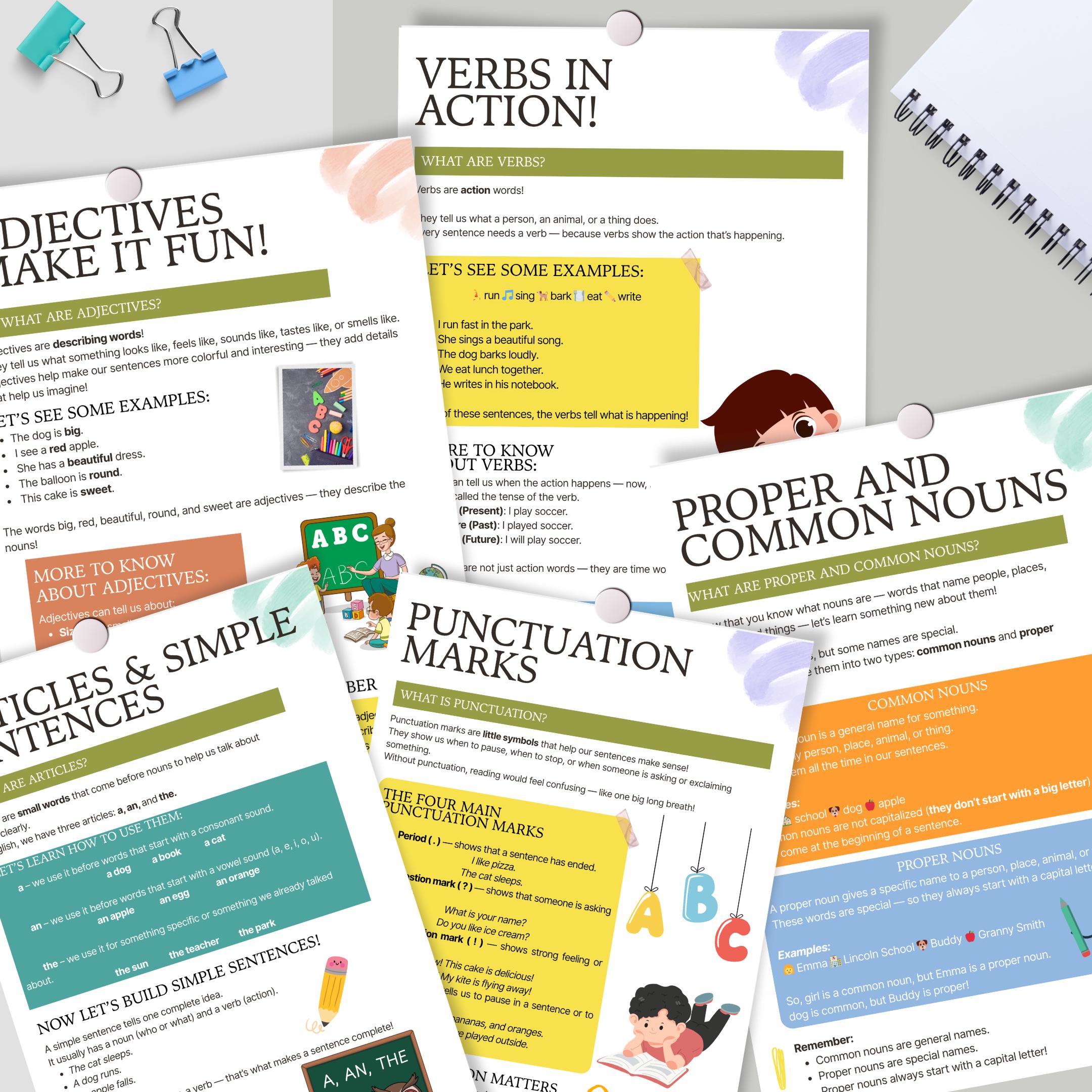 Grammar Adventure Unit Study | Early English Grammar Printables for ...