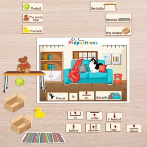 Interactive Preposition Activity, Prepositions Flashcards, Hands on ...