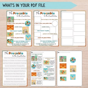 Constitution Preamble Kids Activity: Homeschool Civics Lesson (PDF ...