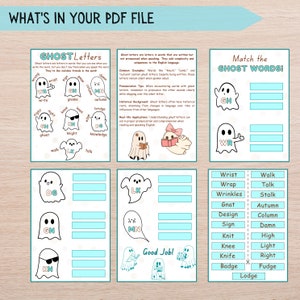 Ghost Letters Activity Lesson Kids, Phonics English Language, Silent ...