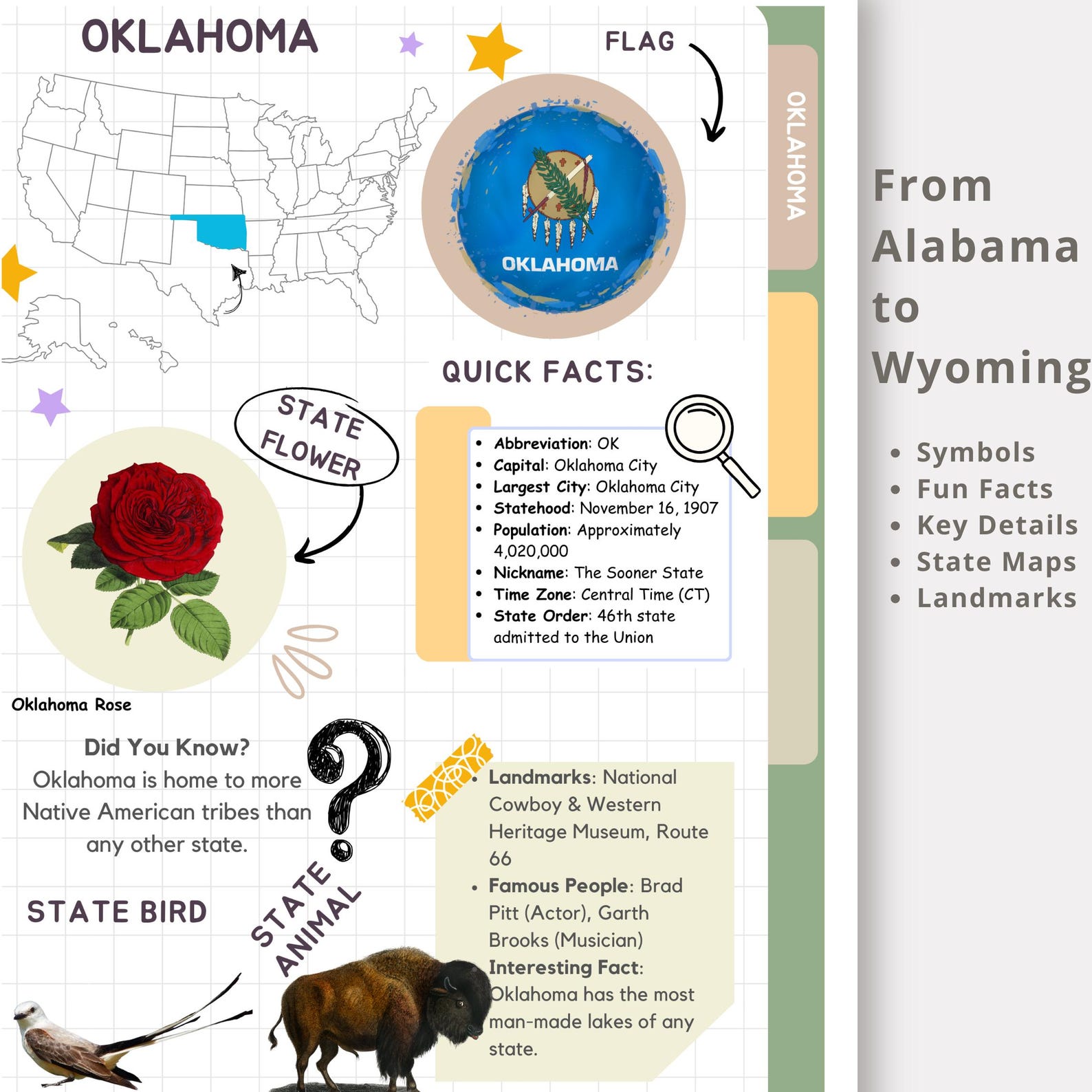 US States Unit Study: United States, 50 States Printable Pack for Kids ...