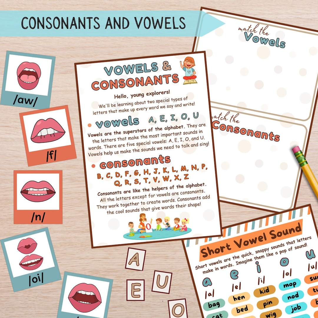 Vowels and Consonants Learning Kit Kids, Phonics Activity, Sound Walls ...