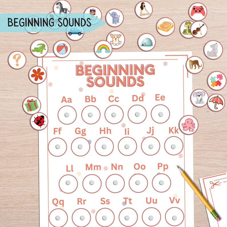 Beginning Sounds, Printable Alphabet Game, Printable Preschool ...
