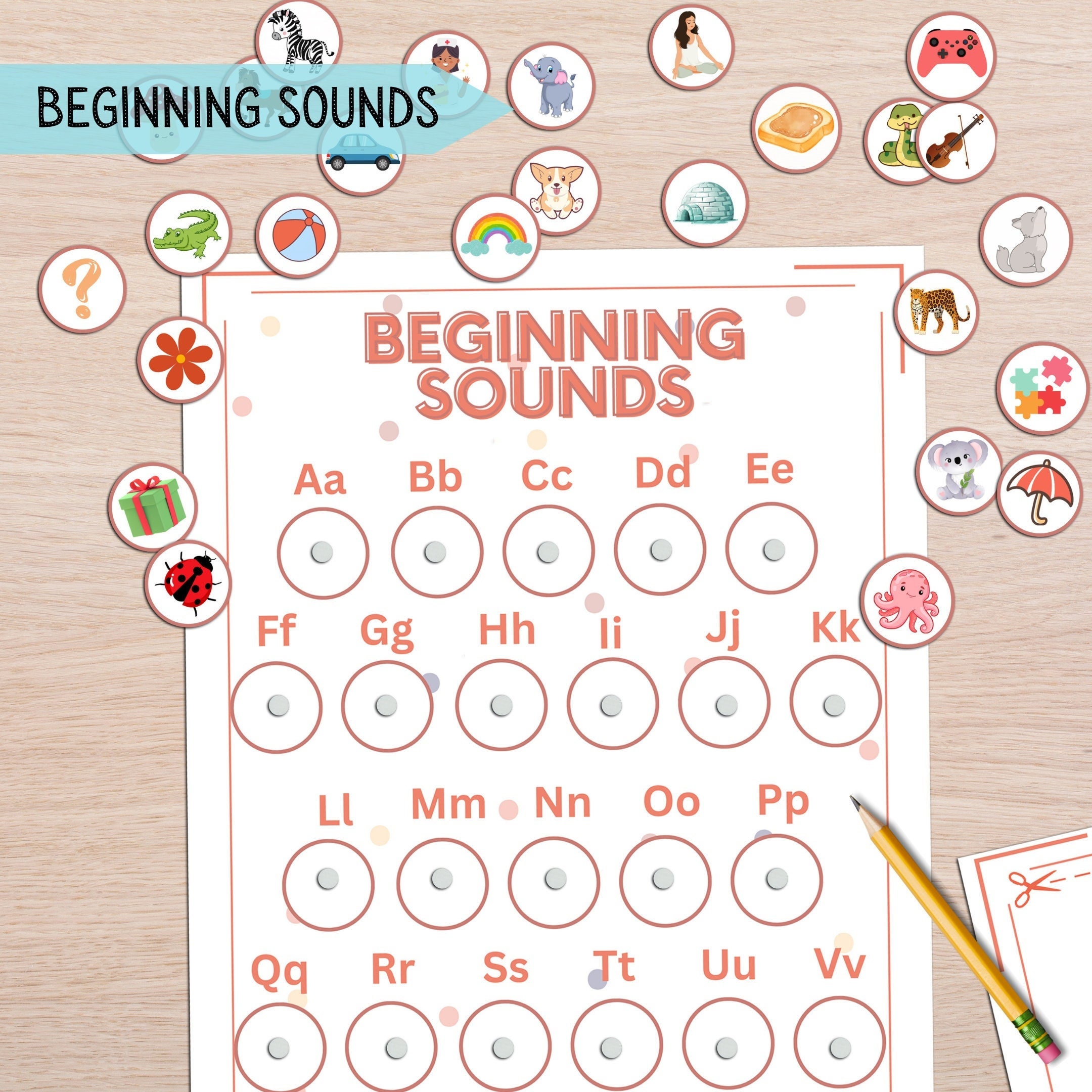 Beginning Sounds, Printable Alphabet Game, Printable Preschool ...