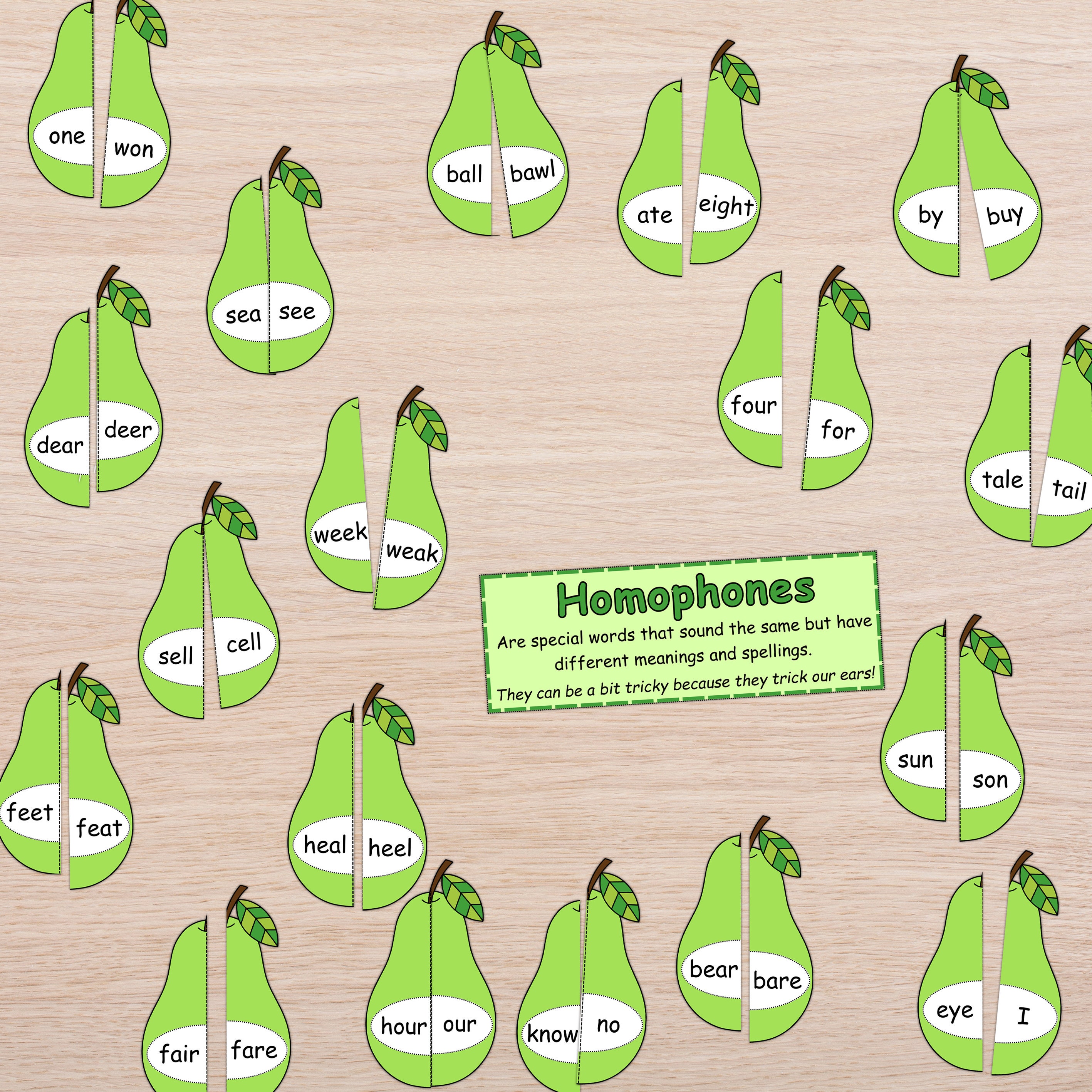 Homophones Matching Activity for Kids, Early Reading & Writing ...