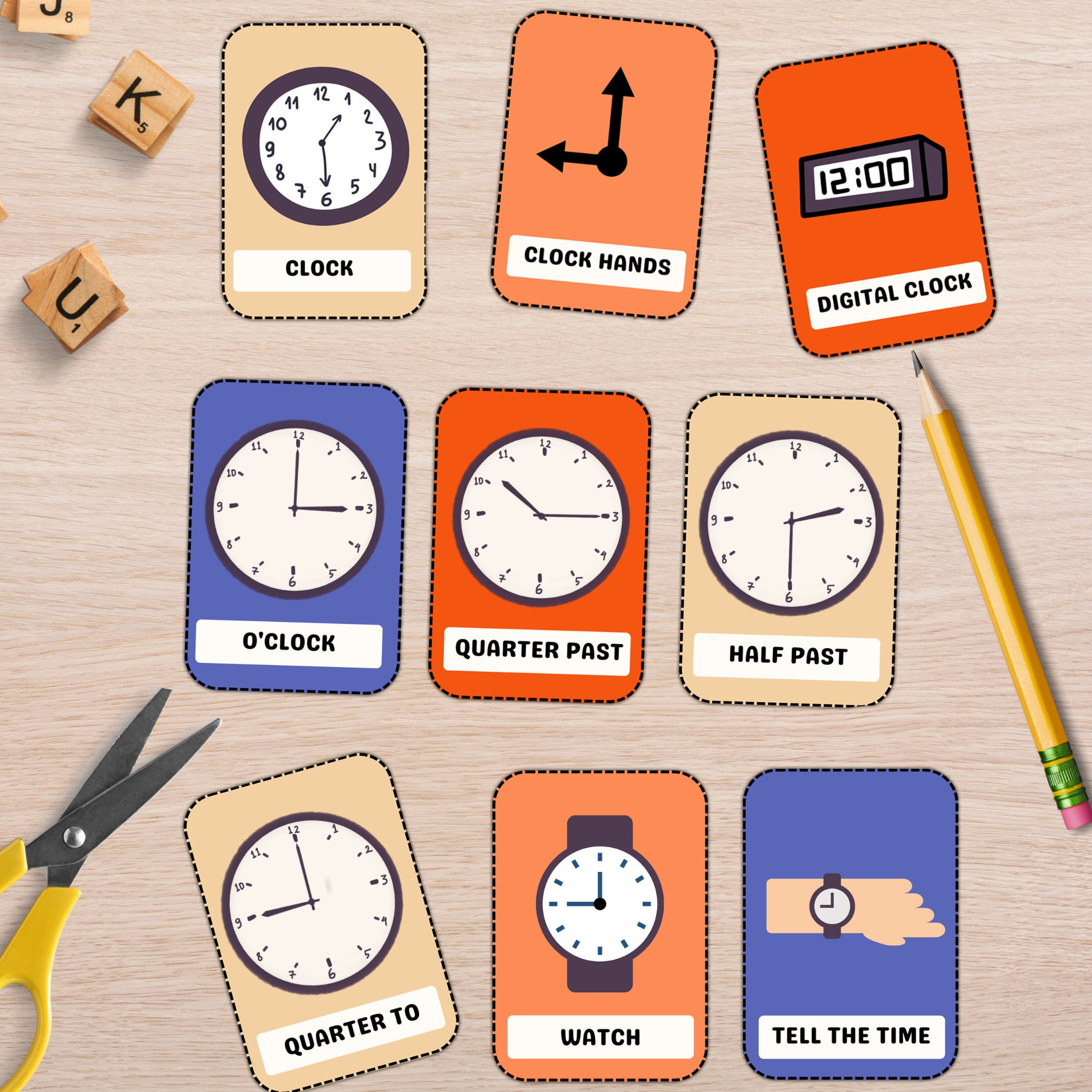 Learn to Tell Time Activity, Flashcards and Worksheets for Kids, Life ...