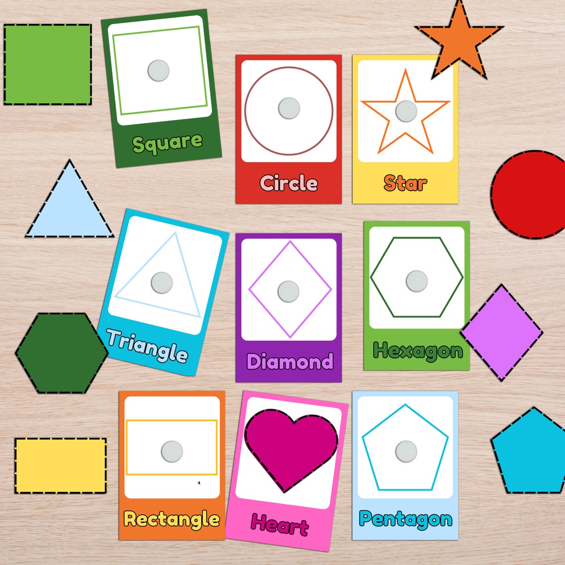 Shape Matching Activity & Flashcards for Kids/ Toddlers - Etsy