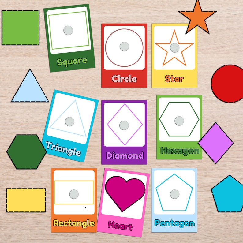 Shape Matching Activity & Flashcards for Kids/ Toddlers - Etsy