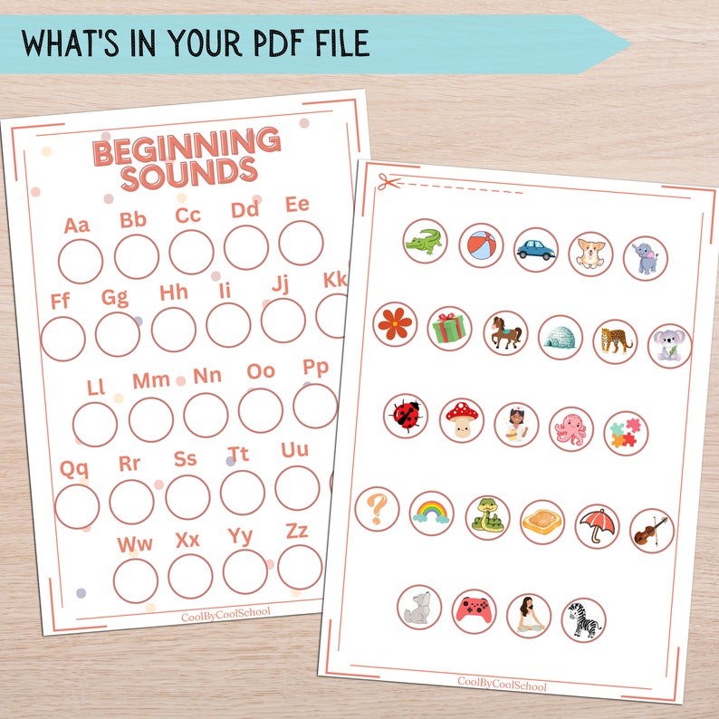 Beginning Sounds, Printable Alphabet Game, Printable Preschool ...
