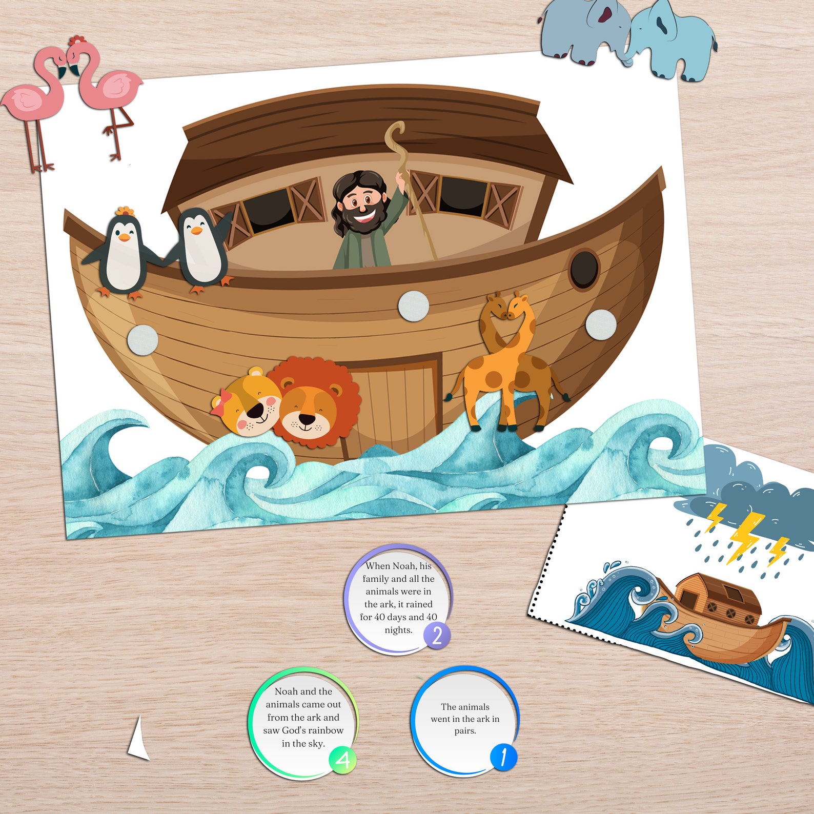 Noah's Ark Activity: Printable Bible Lesson & Matching Game (PDF ...