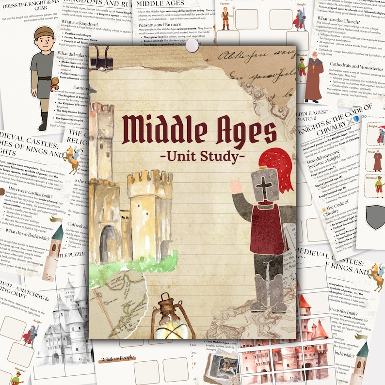 Middle Ages Unit Study for Kids | Printable History Lessons, History ...