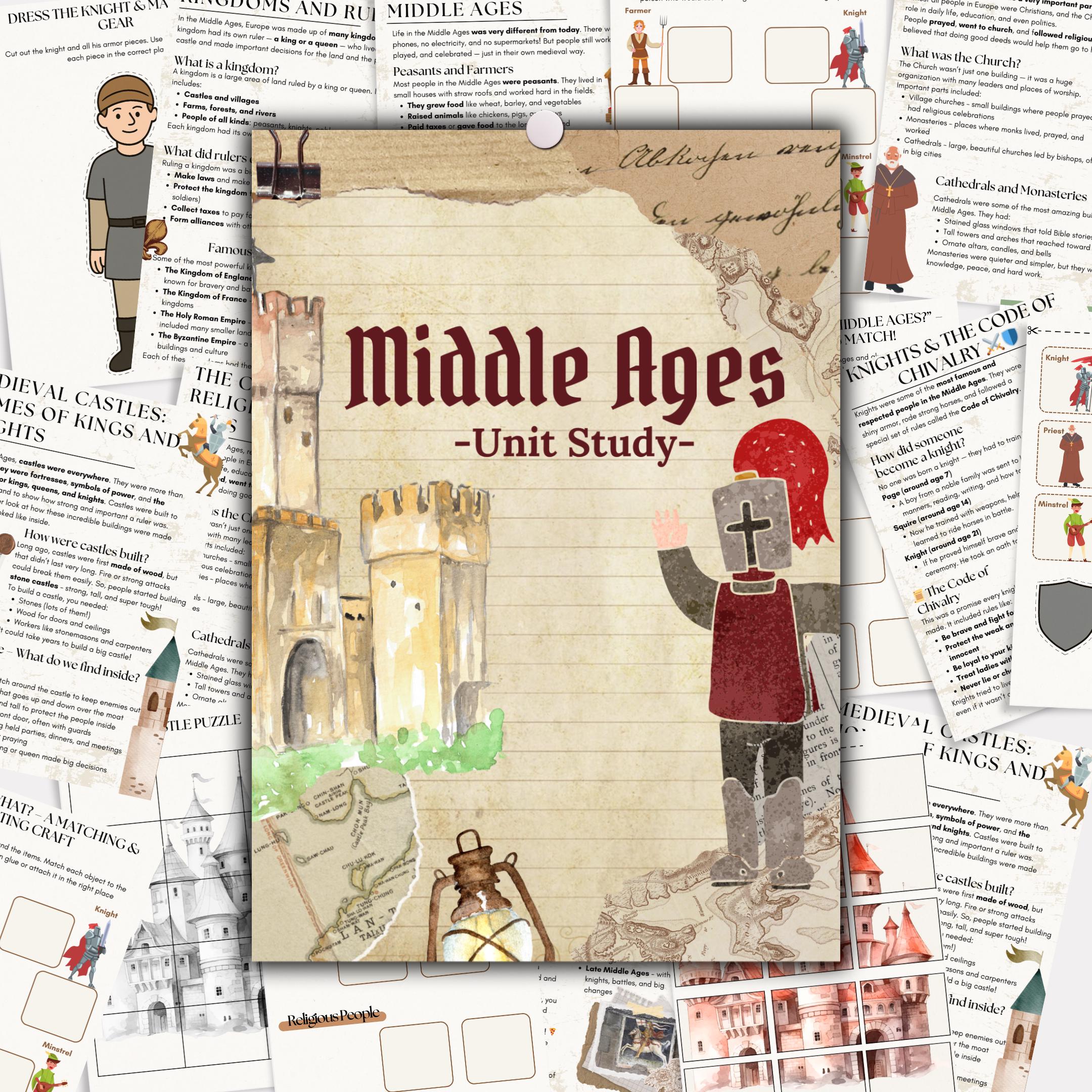 Middle Ages Unit Study for Kids | Printable History Lessons, History ...
