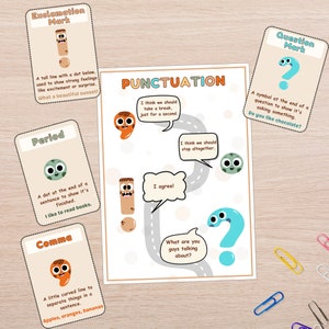 Punctuation Marks Activity Worksheets: Early Grammar, Montessori ...