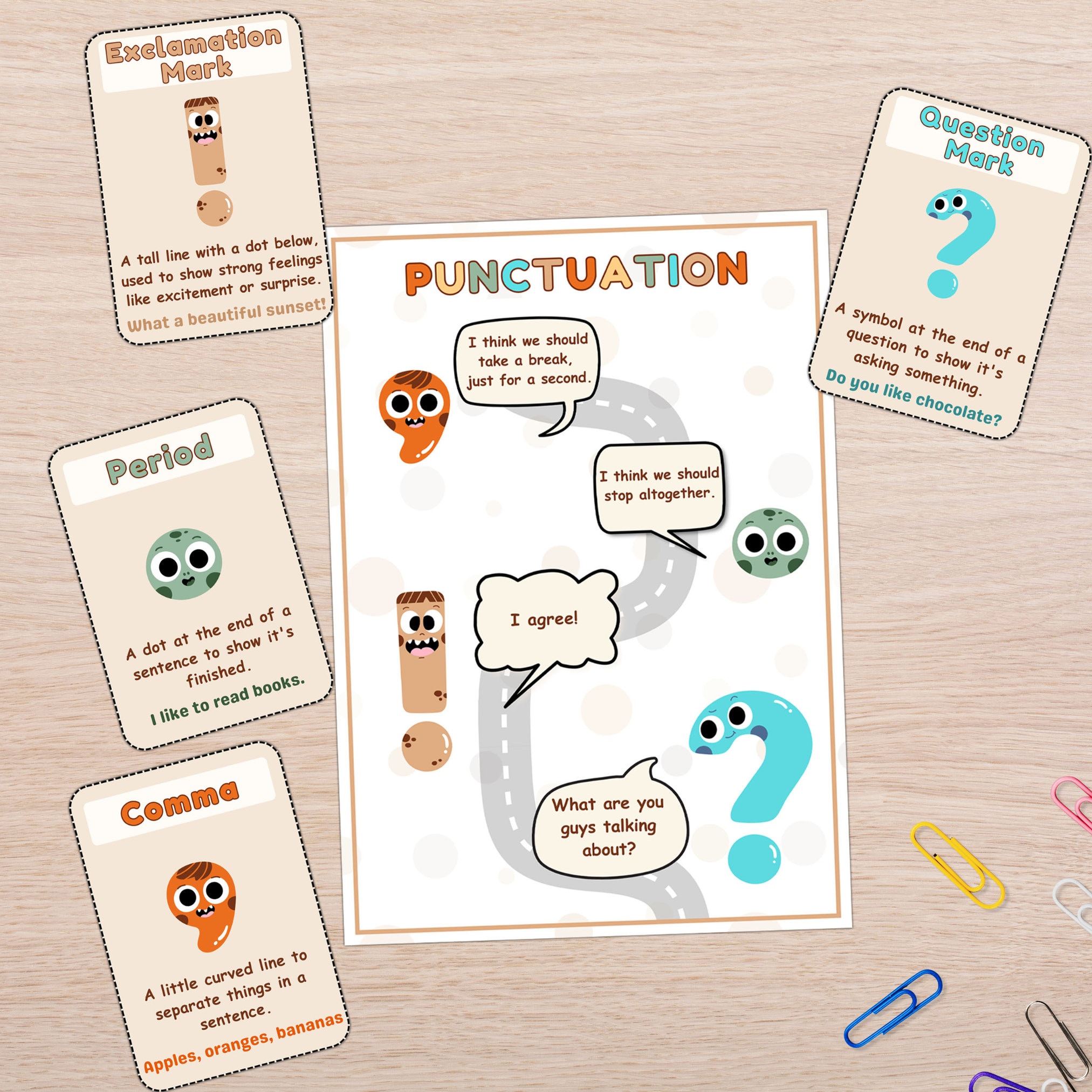 Punctuation Marks Activity Worksheets Kid Early Grammar - Etsy