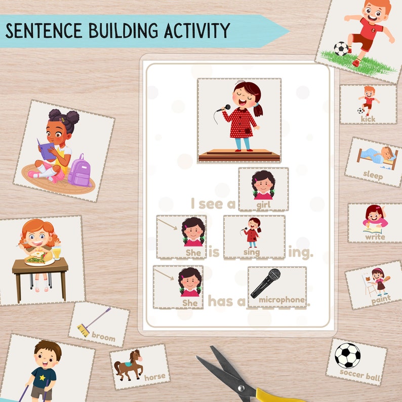 Sentence Building, Kid Activity Page, Homeschool Interactive Parts of ...