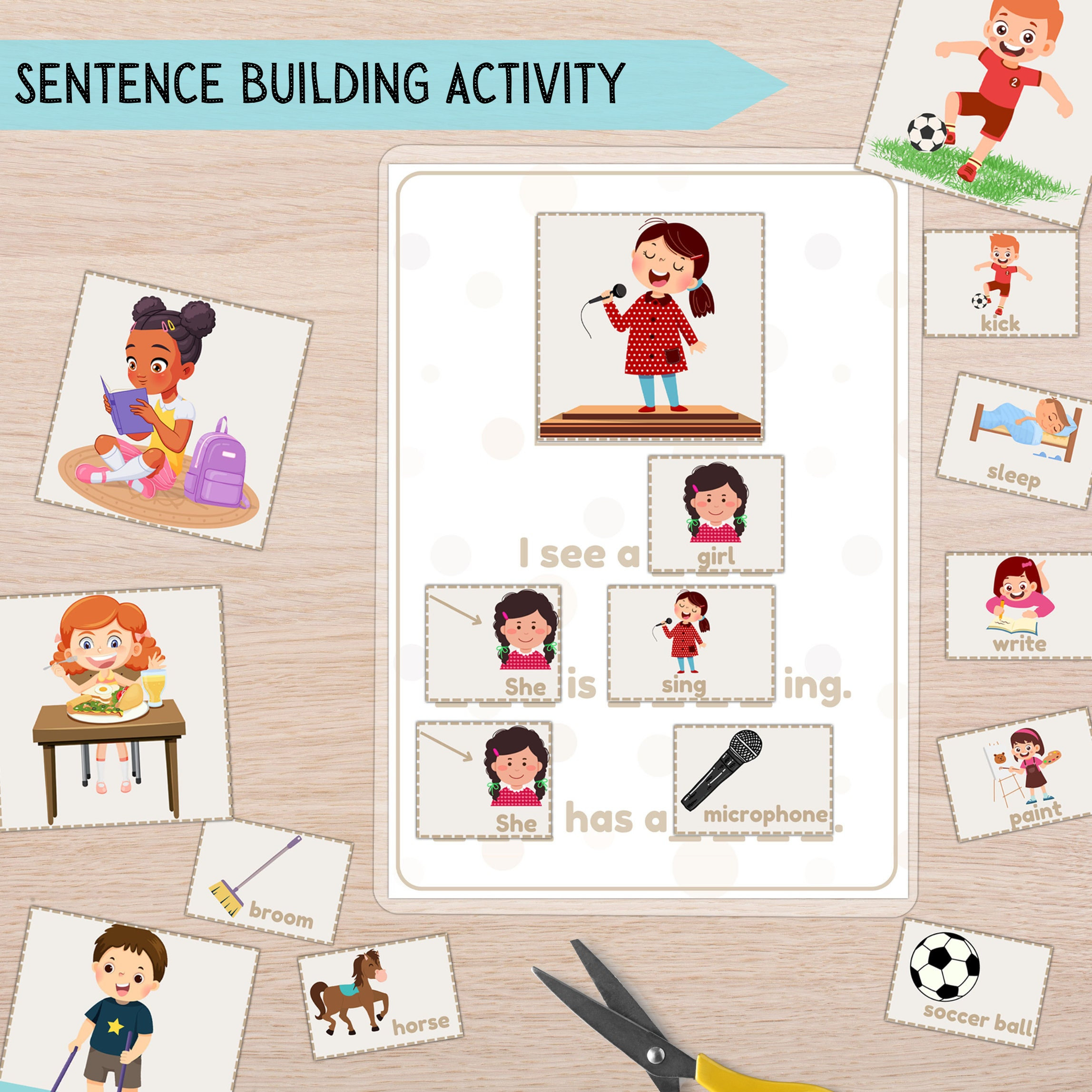 Sentence Building, Kid Activity Page, Homeschool Interactive Parts of ...