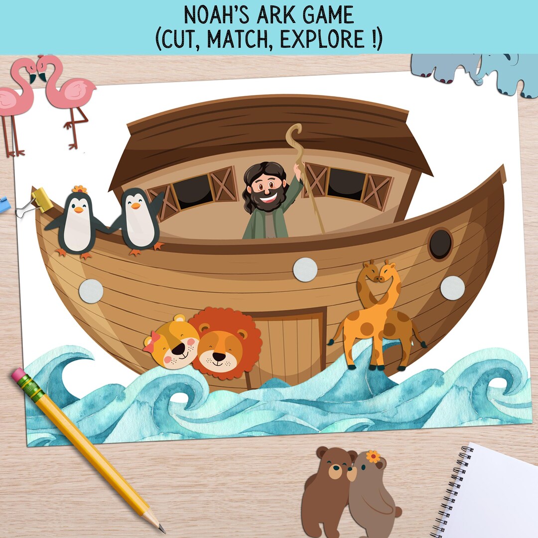 Noah's Ark Activity: Printable Bible Lesson & Matching Game (PDF ...