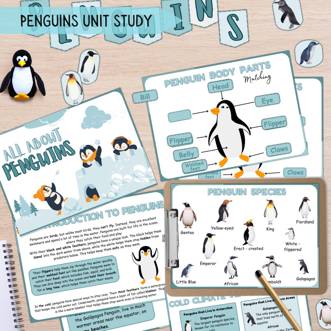 Penguins Unit Study, Winter Homeschool, Learning Materials, Nature ...
