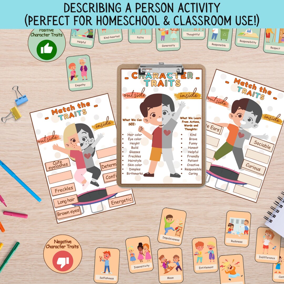 Character Traits Flashcards: Kids English Language Learning (digital ...