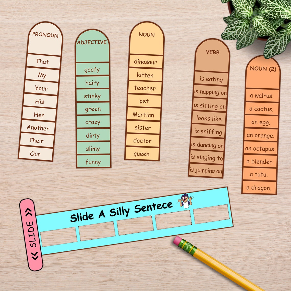 Build A Silly Sentence Kids Activity Parts of Speech Game - Etsy