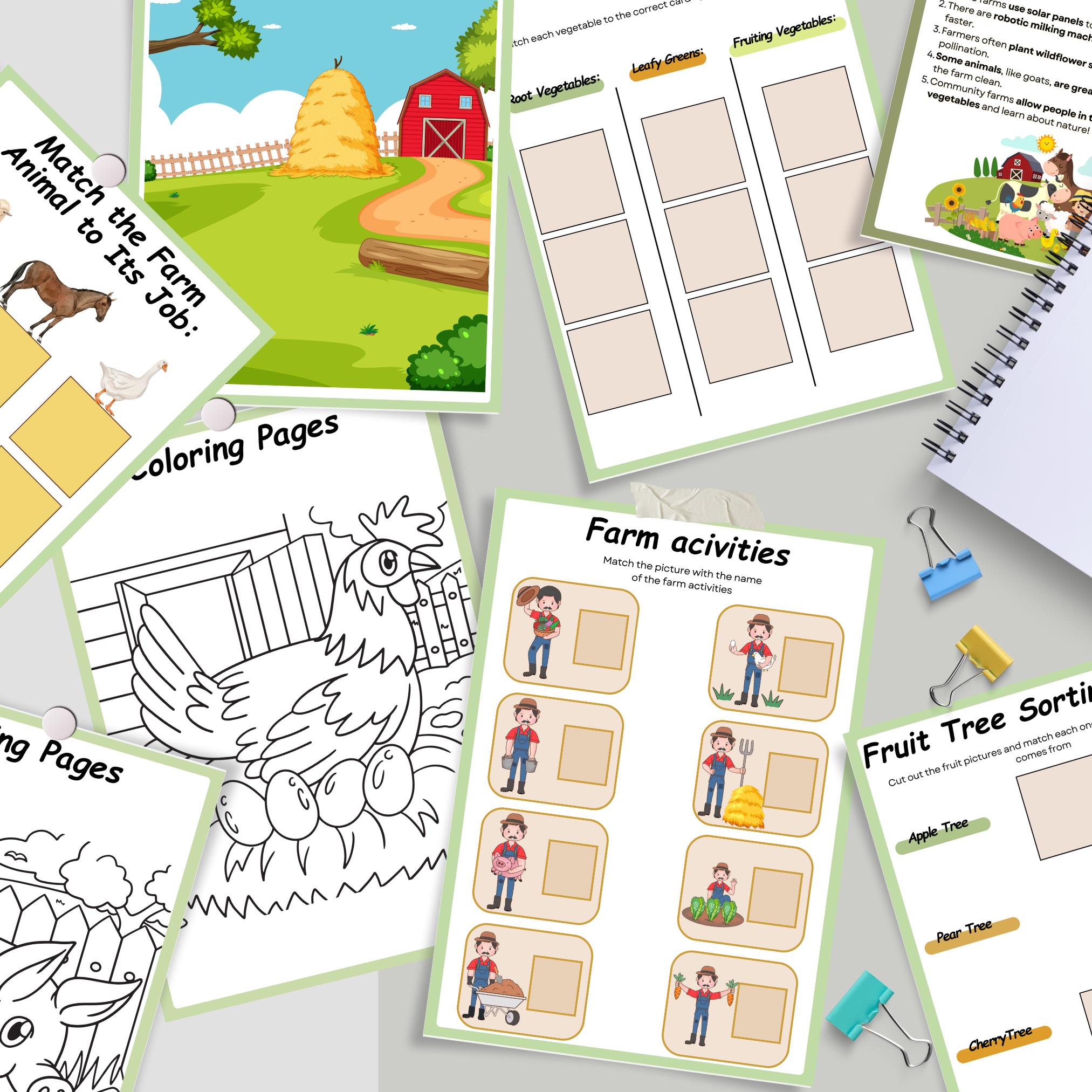 Farm Unit Study Printable for Kids | Farm Animals Activities ...