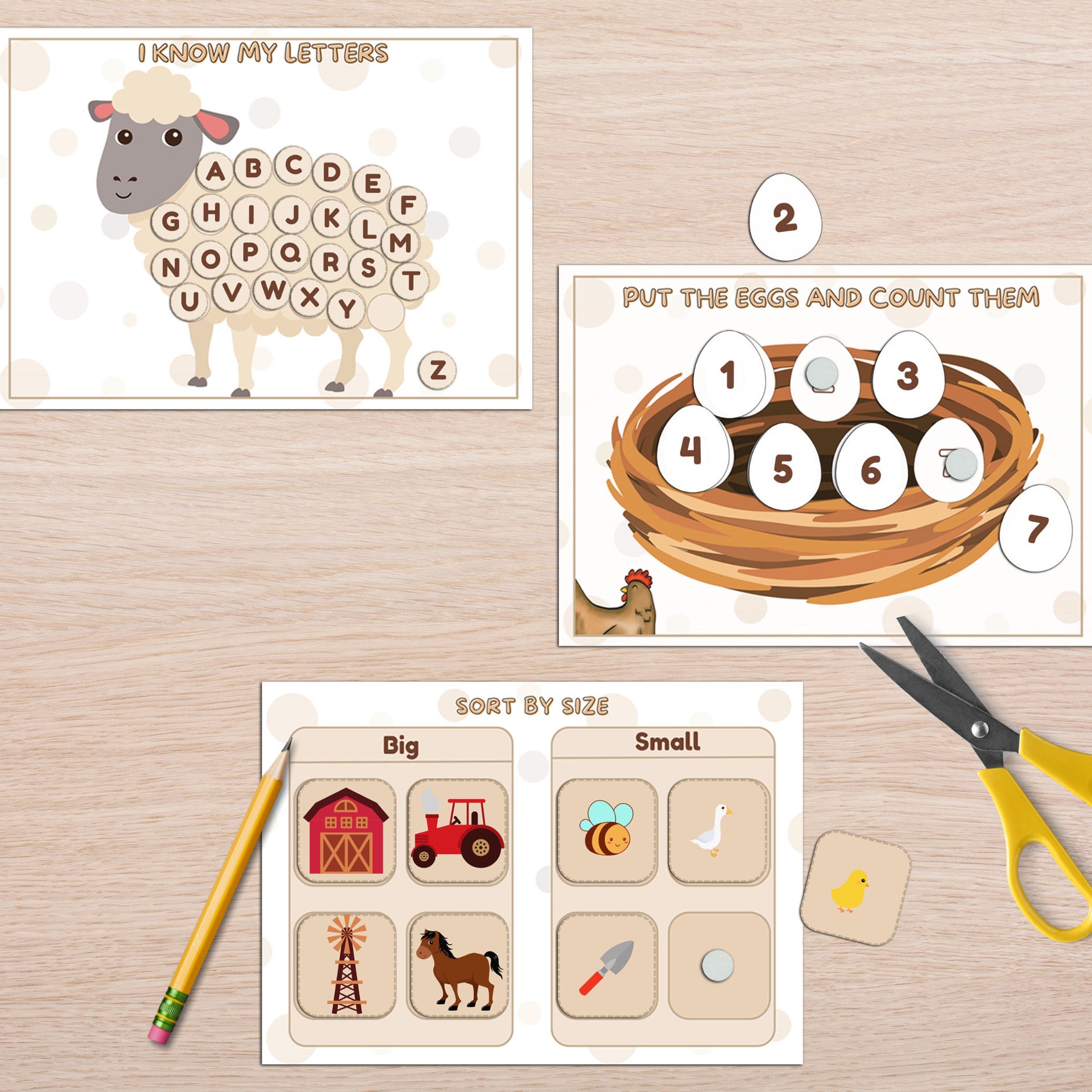 Farm Animals Busy Book, Farm Life Learning Binder, Toddler Animal ...