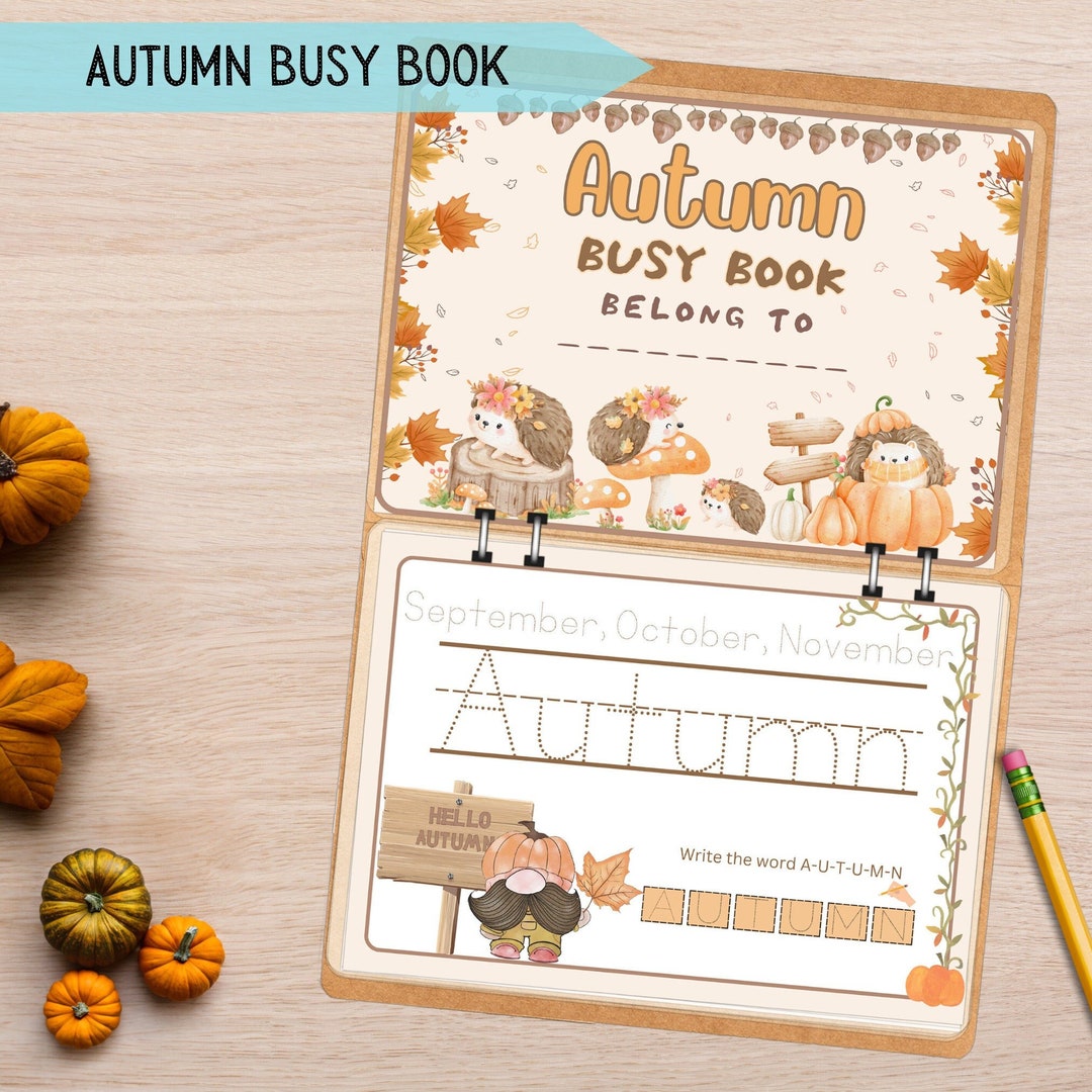 Fall Busy Book Kids Autumn Toddler Math Learning Binder ABC - Etsy ...