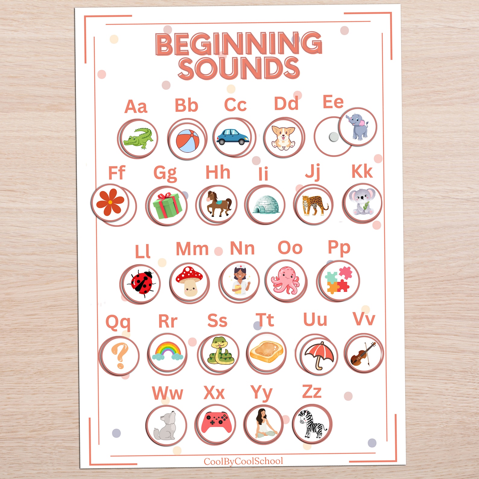 Beginning Sounds, Printable Alphabet Game, Printable Preschool ...