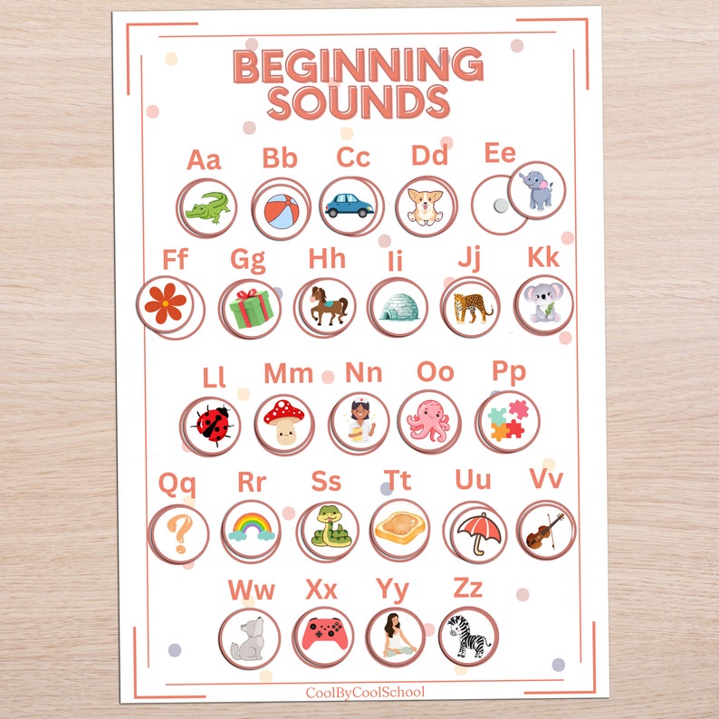 Beginning Sounds, Printable Alphabet Game, Printable Preschool ...