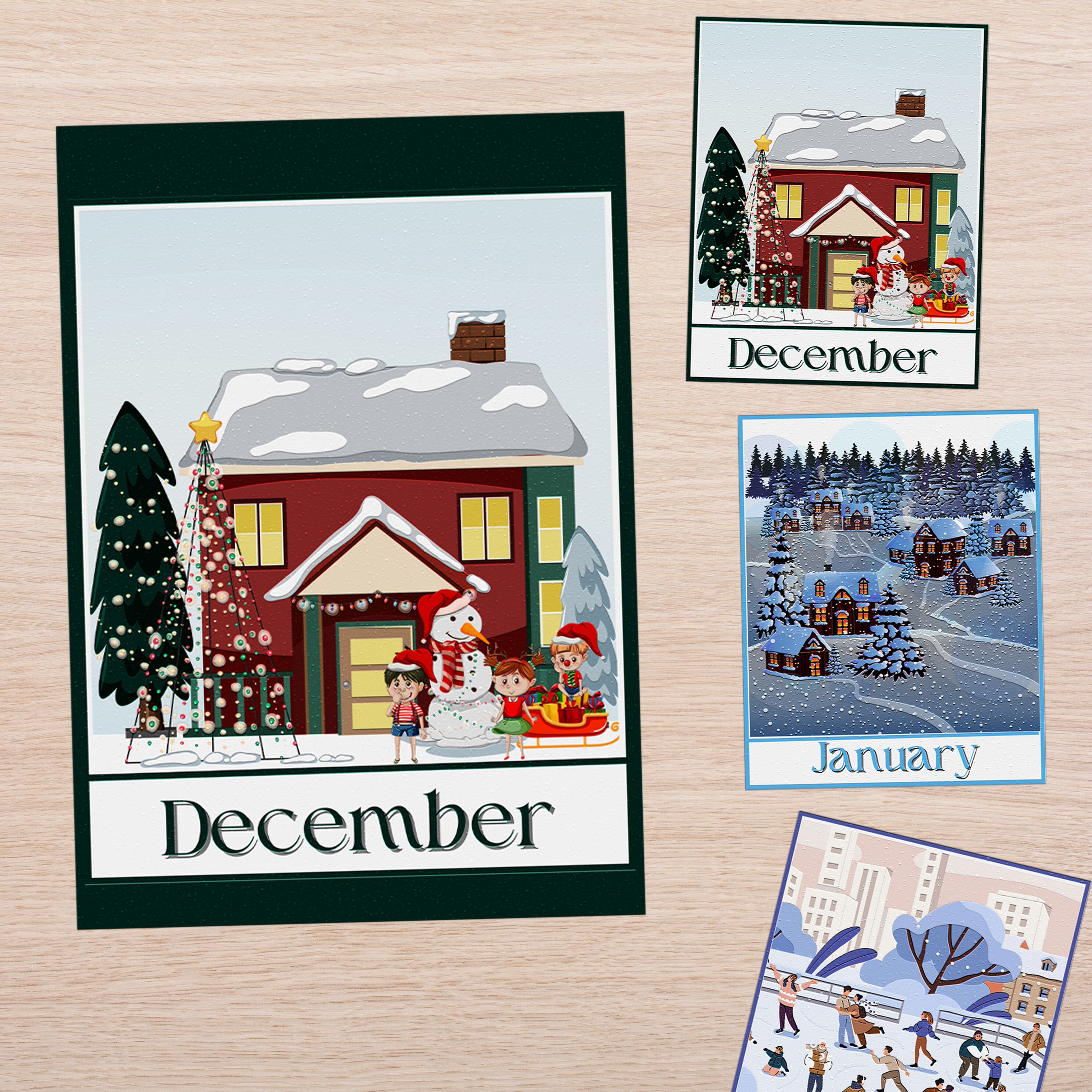 Months of the Year Flash Cards and Posters, Four Seasons Printable ...
