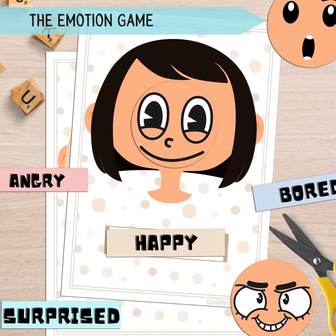 Girl Emotions Fun Activity, Girls Feelings, Kids Autism Game, Preschool ...