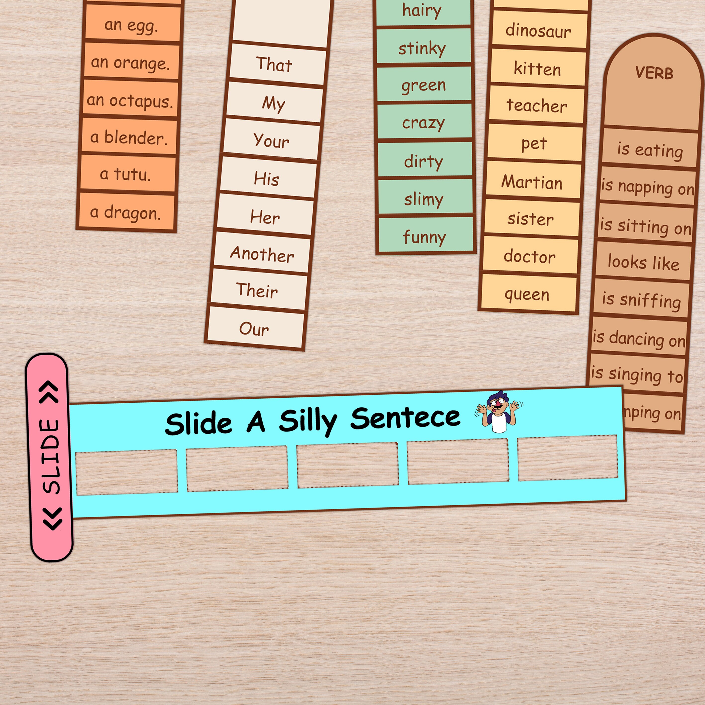 Build A Silly Sentence - Kids Activity, Parts of Speech Game, Early ...
