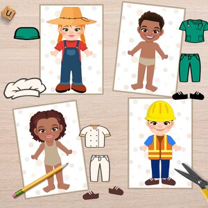 Community Helpers Learning Binder, Dress up and Matching Game ...