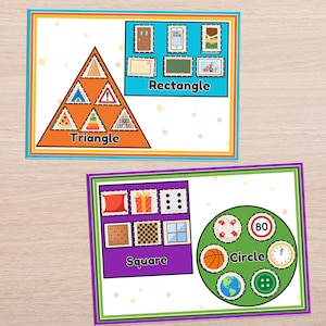 Shape Matching Activity & Flashcards for Kids/ Toddlers, Learning ...
