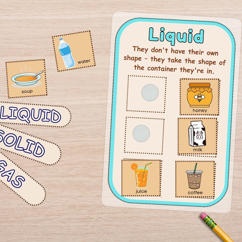 States of Matter Kids Activity: Solid, Liquid, Gas - Early Science (PDF ...