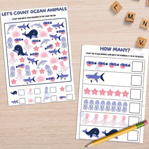 Ocean Animals Activity & Flashcards, Under the Sea Worksheets for Kids ...