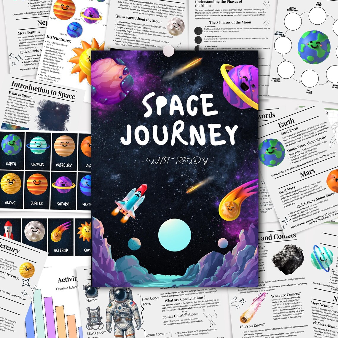 Space Unit Study for Kids | Planets, Moon Phases, Astronauts & Solar ...