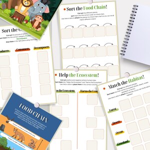 Food Chains and Ecosystems Unit Study, Cut & Paste Sorting Games ...