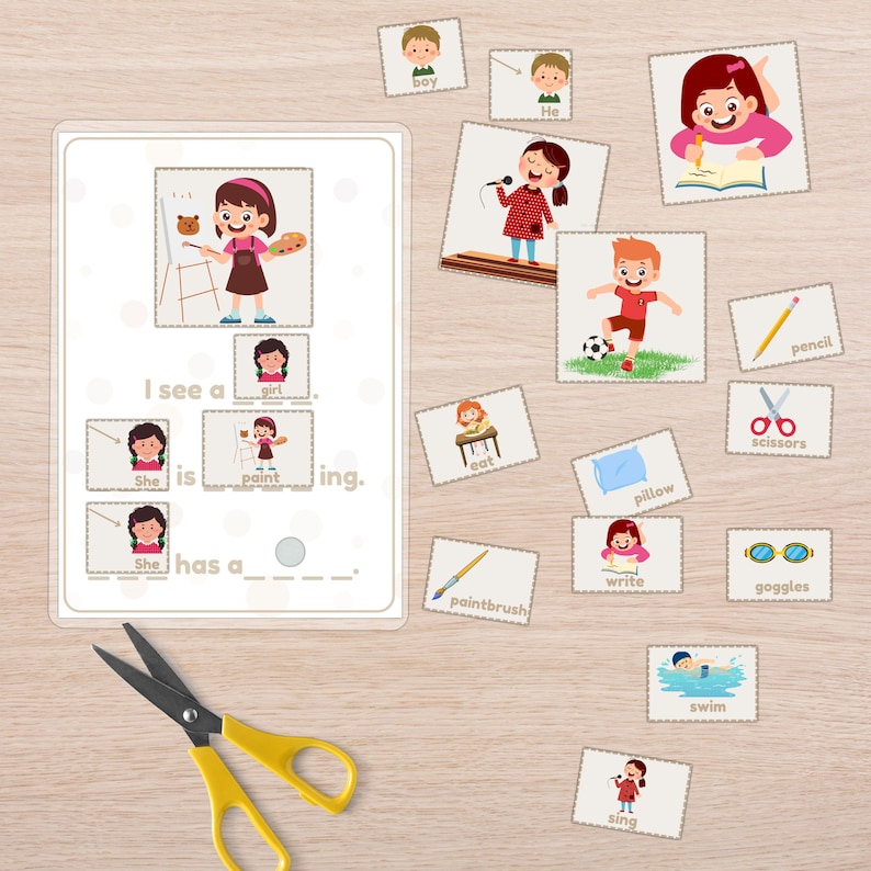 Sentence Building, Kid Activity Page, Homeschool Interactive Parts of ...