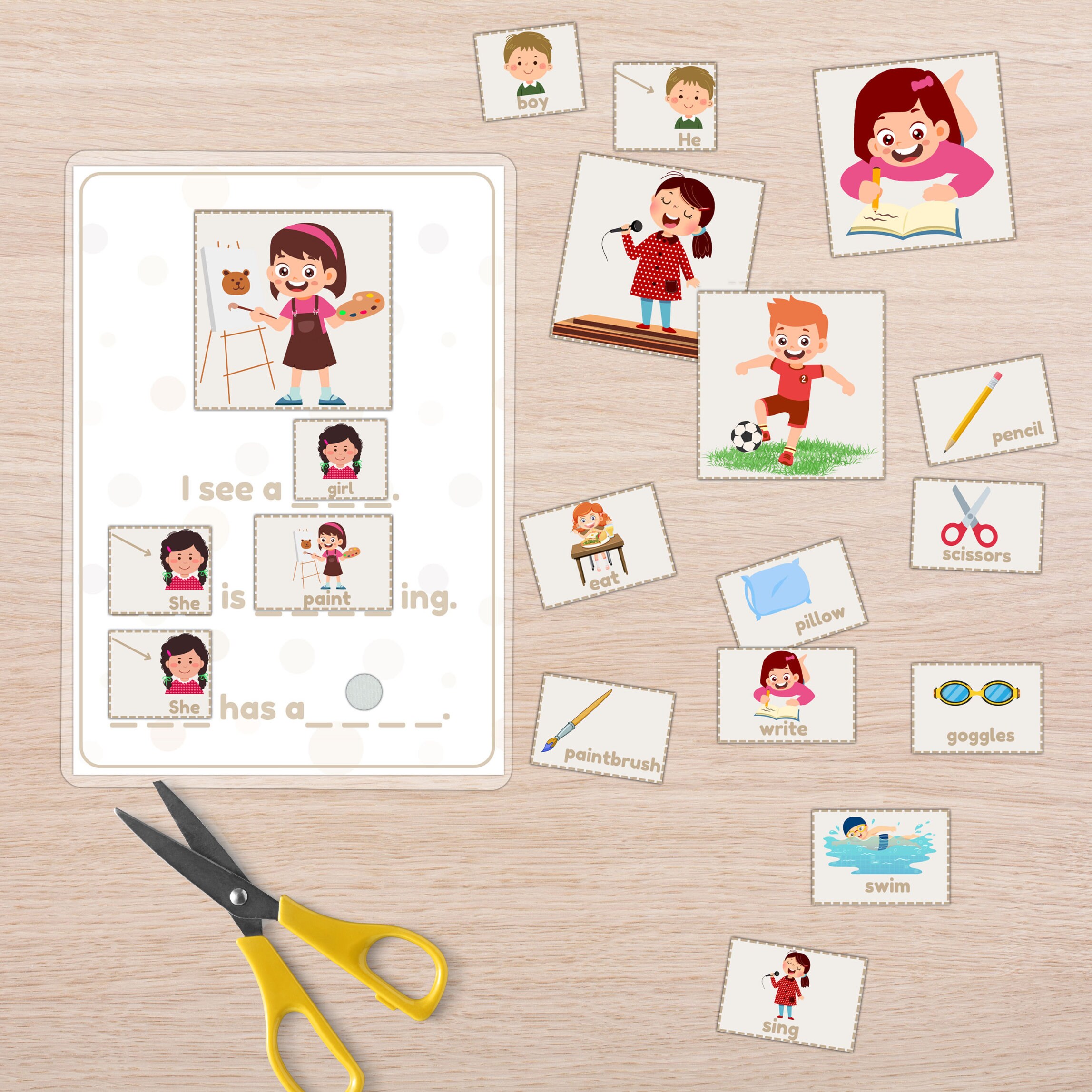 Sentence Building, Kid Activity Page, Homeschool Interactive Parts of ...