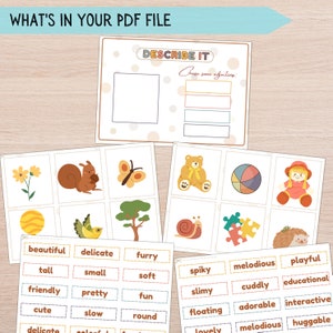 Adjective Kids Activity Page, Describe It, Parts of Speech, Interactive ...