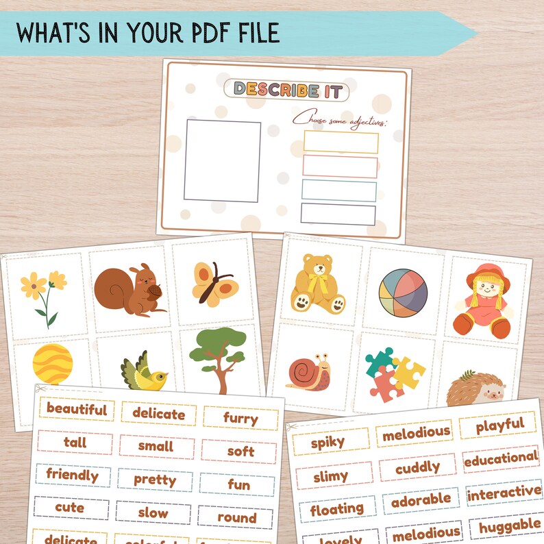 Adjective Kids Activity Page, Describe It, Parts of Speech, Interactive ...