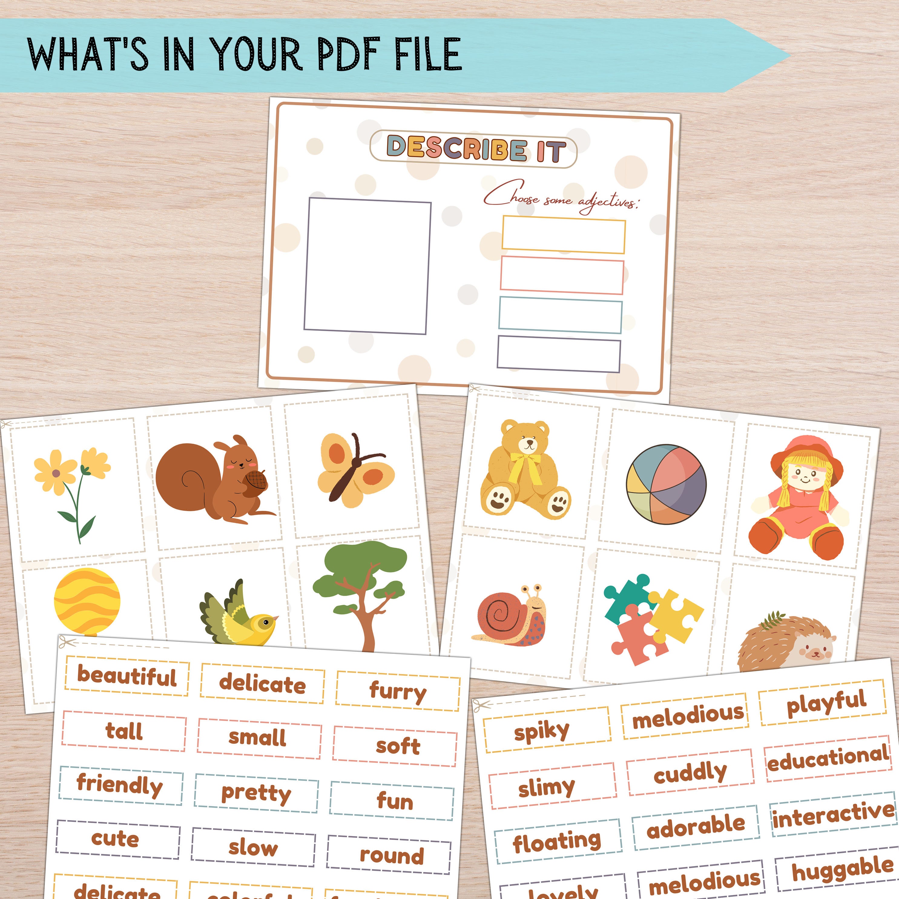 Adjective Kids Activity Page, Describe It, Parts of Speech, Interactive ...