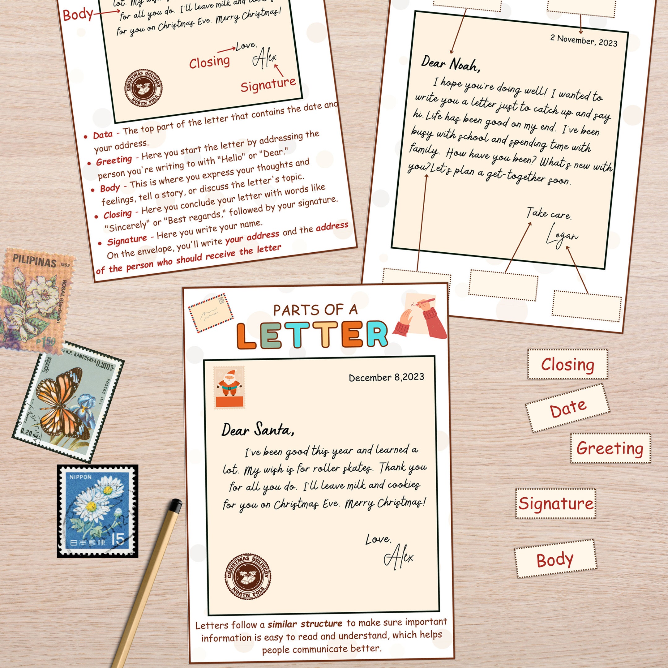 How to Write a Letter Kids Learning Kit, Activity Lesson, Life Skill ...