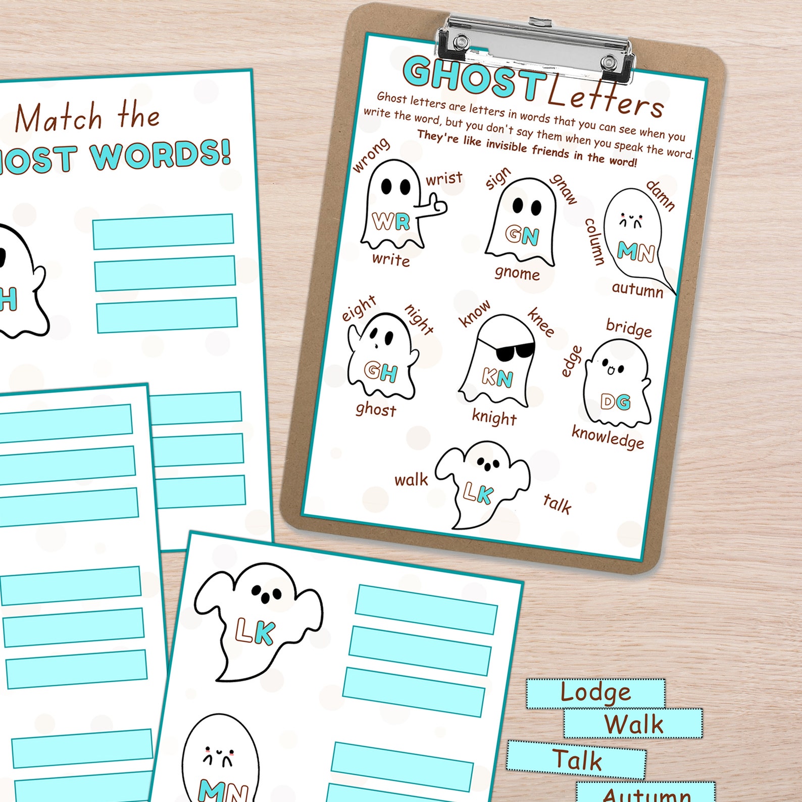 Ghost Letters Activity Lesson Kids, Phonics English Language, Silent ...